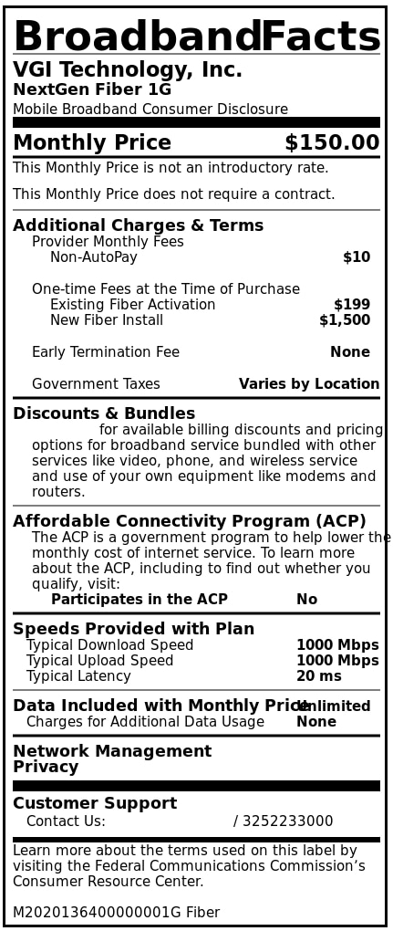 Internet Plans Spicewood Fiber - VGI Technology, Inc.